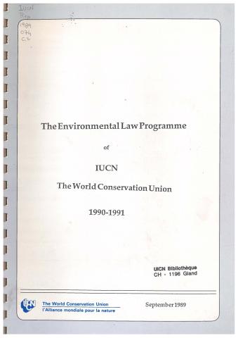 The environmental law programme of IUCN the World Conservation Union ...
