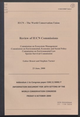 Review of IUCN commissions : Commission on ecosystem management ...